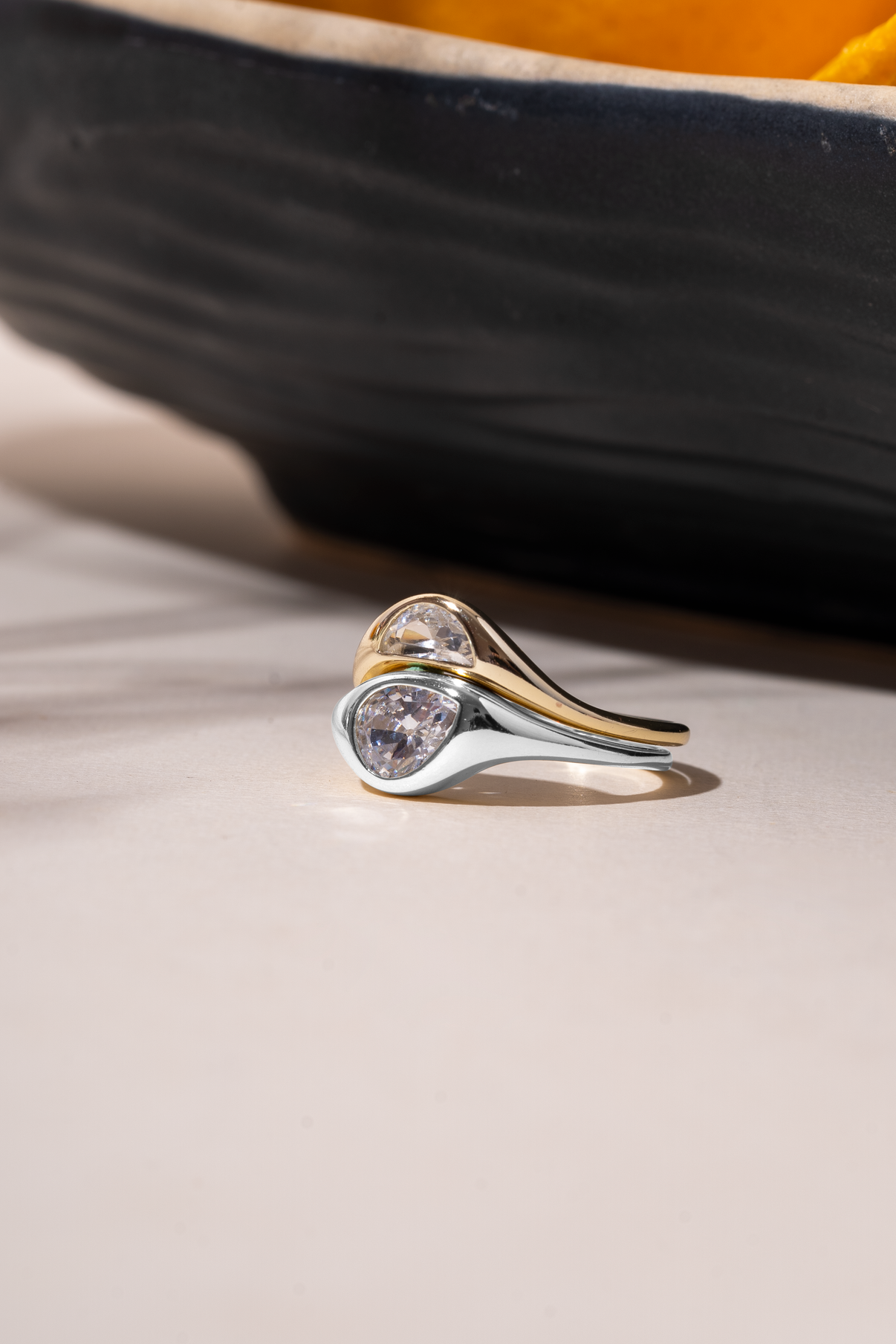 Two Tone Double Ring Set – Zynnia