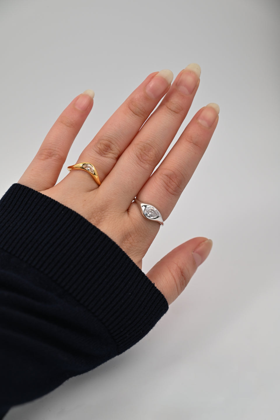 Two Tone Double Ring Set – Zynnia