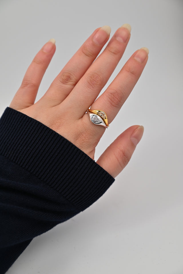 Two Tone Double Ring Set – Zynnia