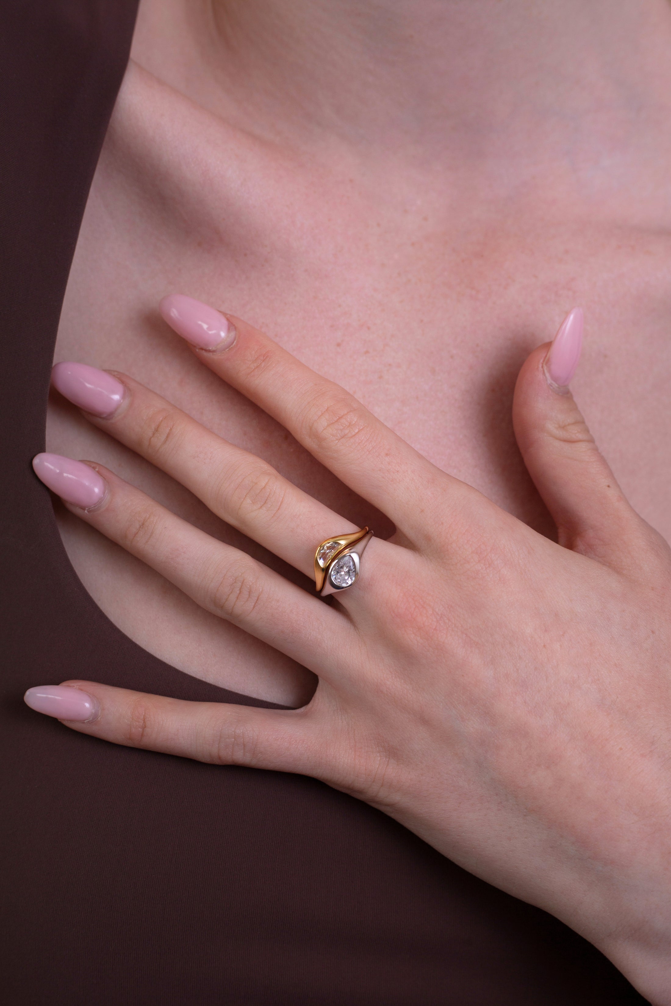 Two Tone Double Ring Set – Zynnia