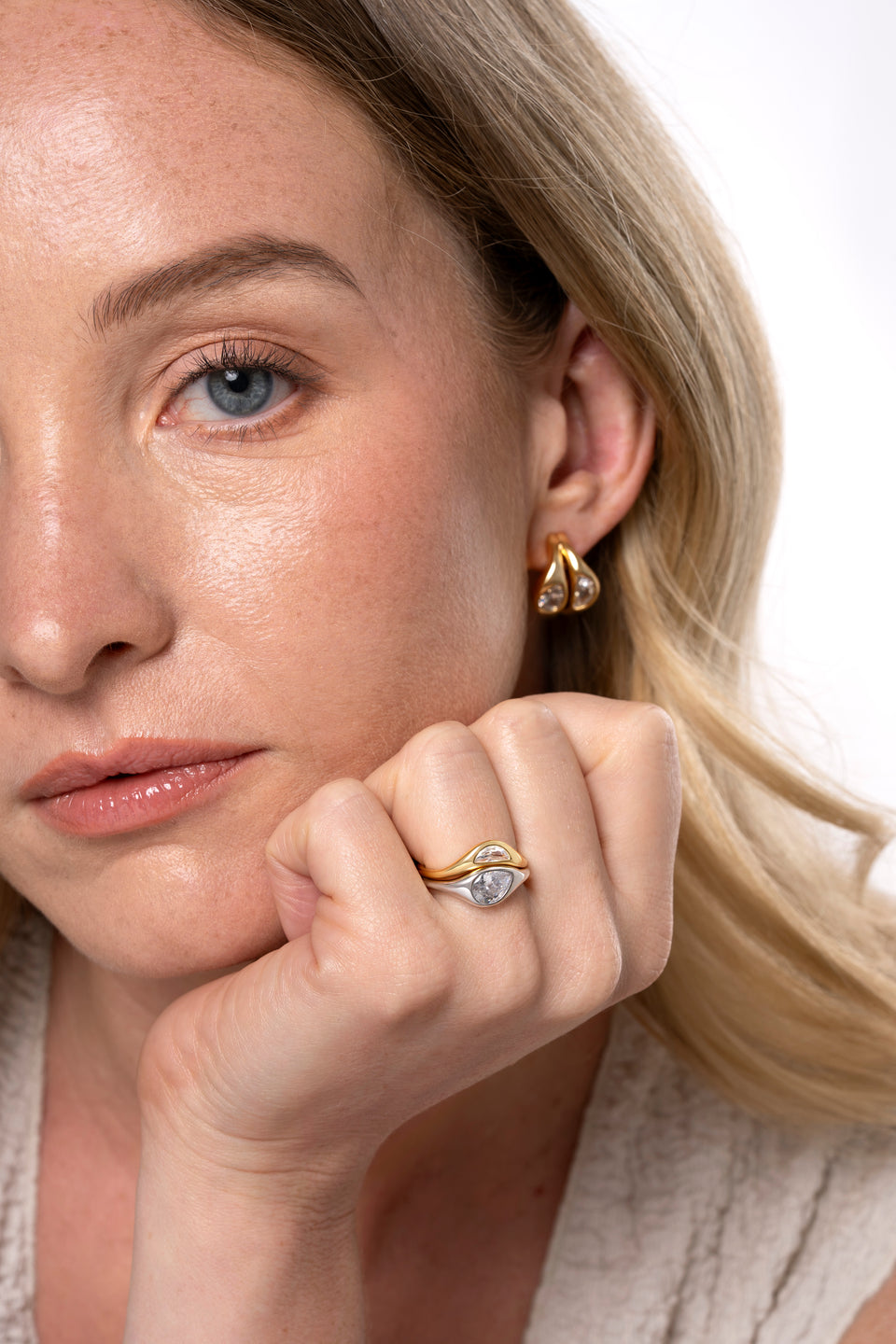 Two Tone Double Ring Set – Zynnia